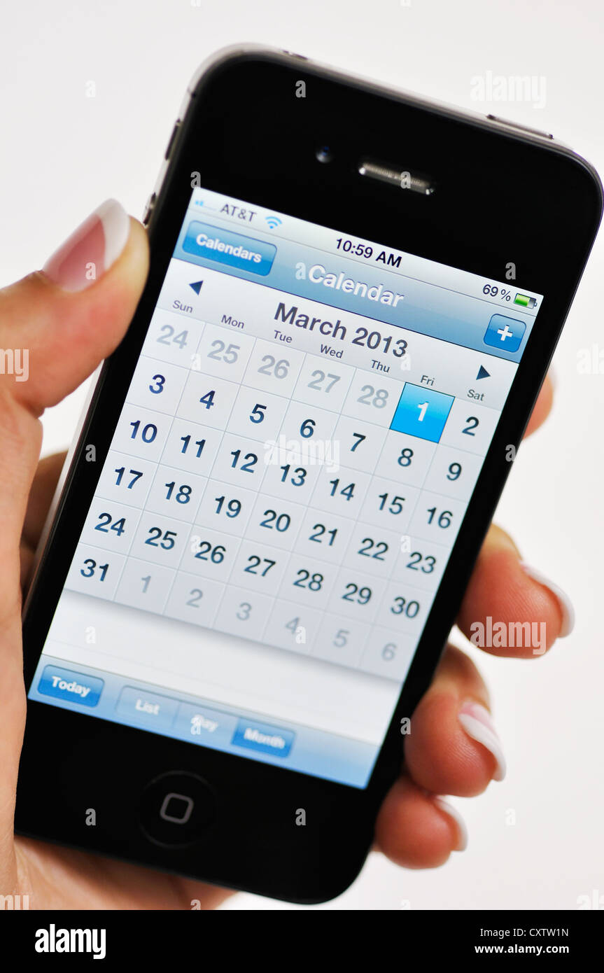 iPhone - Calendar feature Stock Photo - Alamy