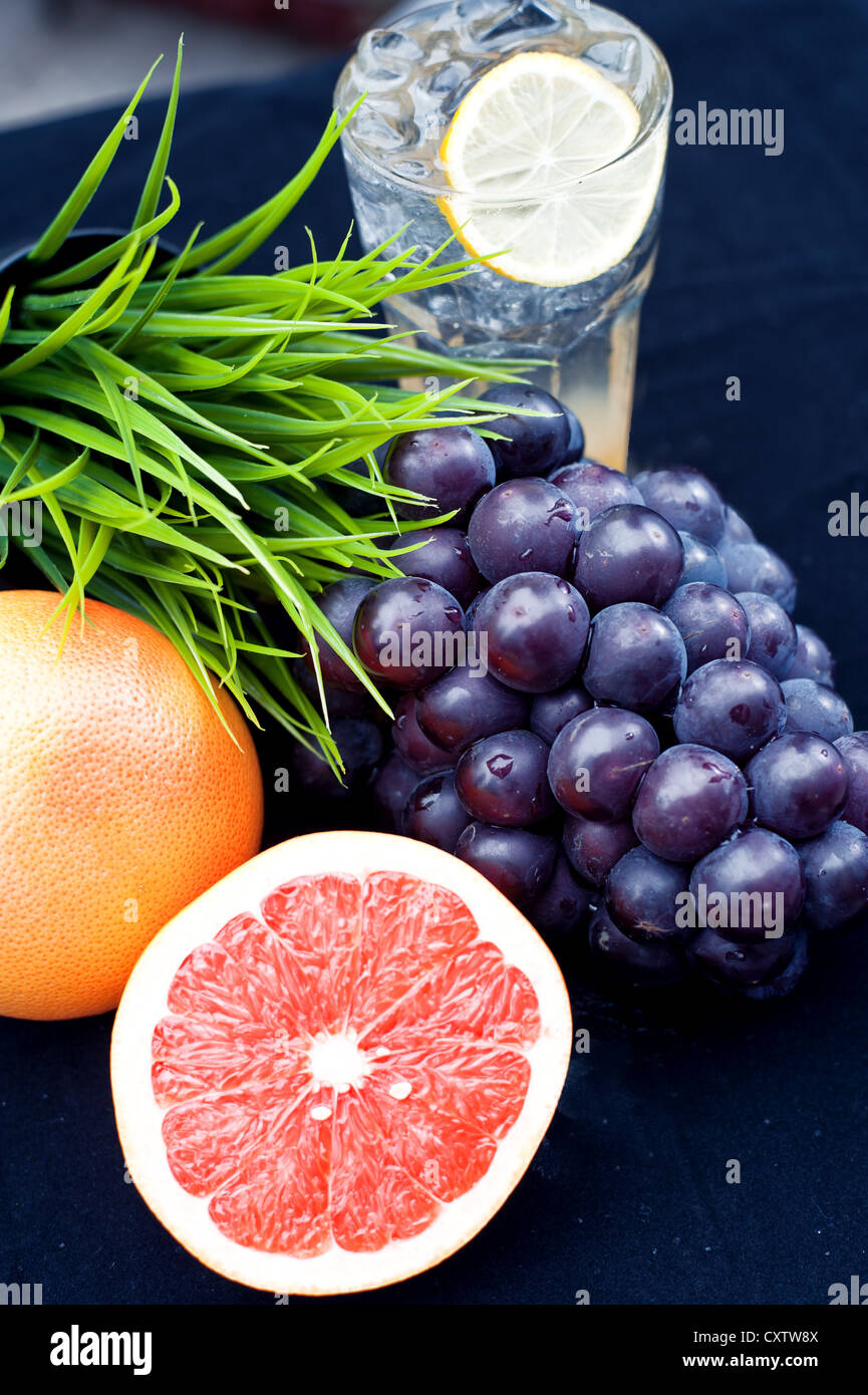 Fruity ice cold drinks, fruit Stock Photo - Alamy