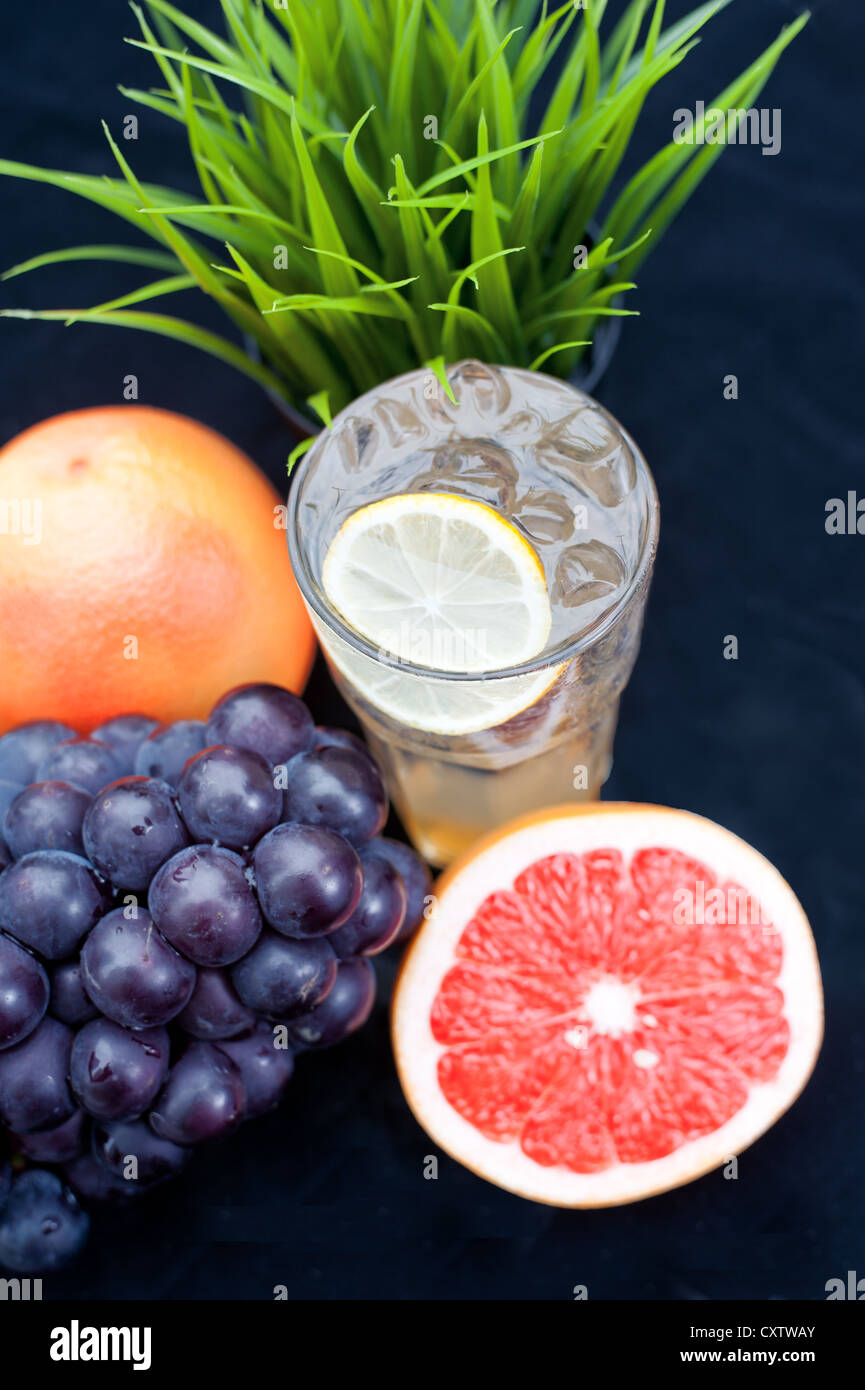Fruity ice cold drinks, fruit Stock Photo - Alamy