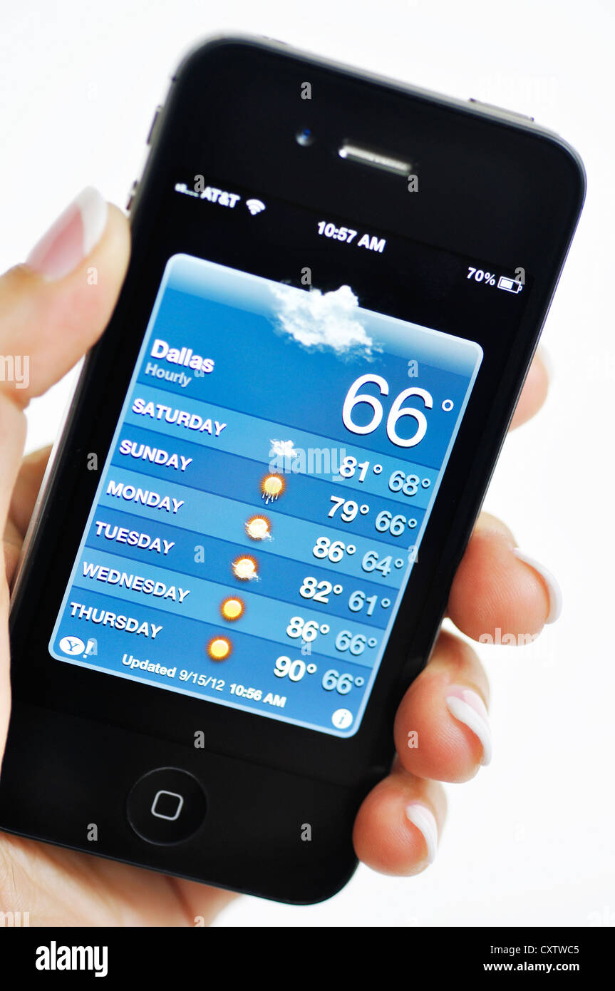 iPhone - Weather feature Stock Photo - Alamy