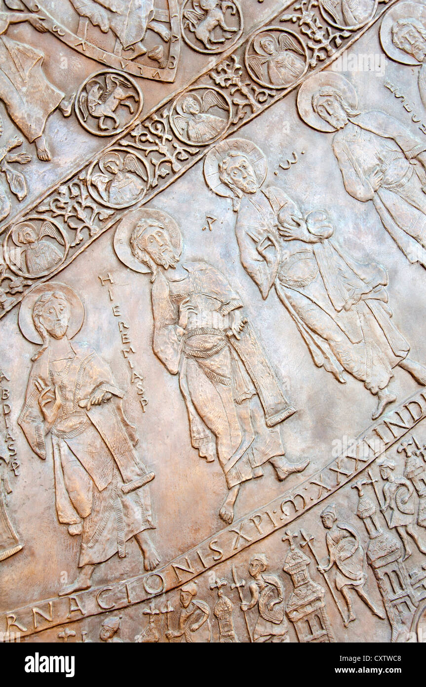 Rock with Christian scene Stock Photo - Alamy