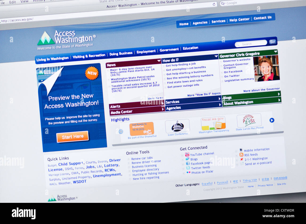 Washington state government website Stock Photo - Alamy