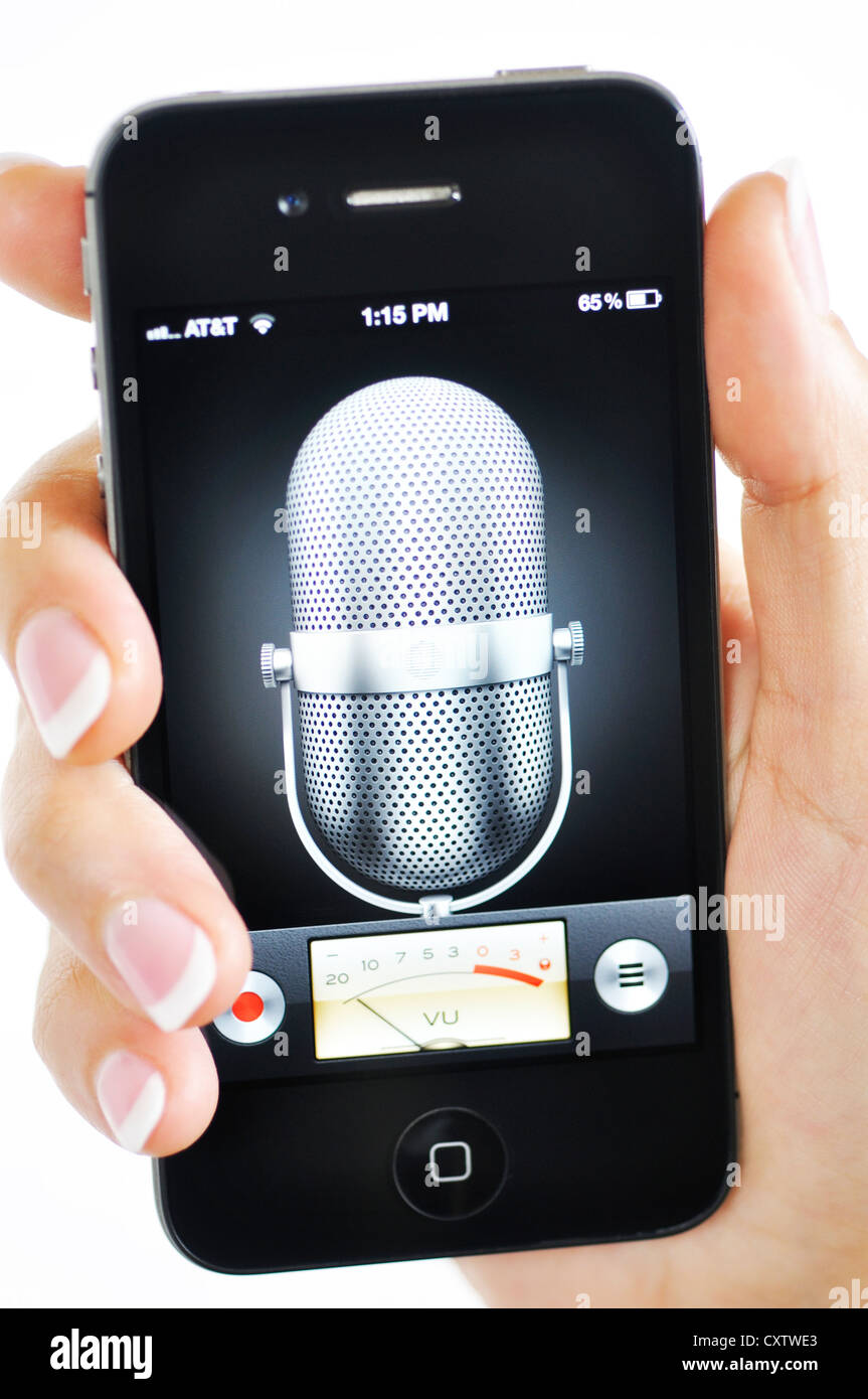 iPhone voice recording Stock Photo - Alamy