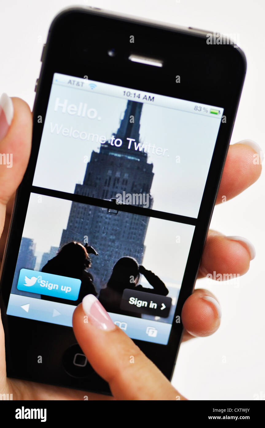 iPhone - Twitter sign up Stock Photo - Alamy