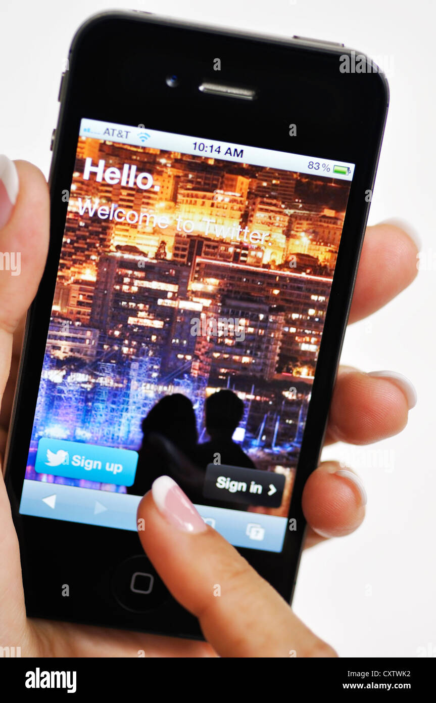 iPhone - Twitter sign up Stock Photo - Alamy