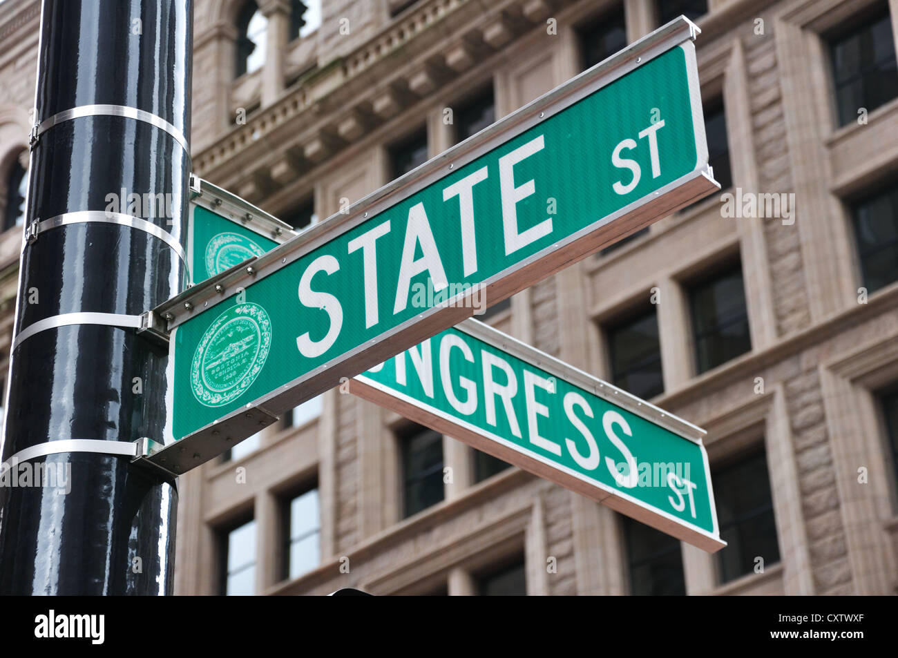 Street signs in Boston, Massachusetts, USA Stock Photo - Alamy