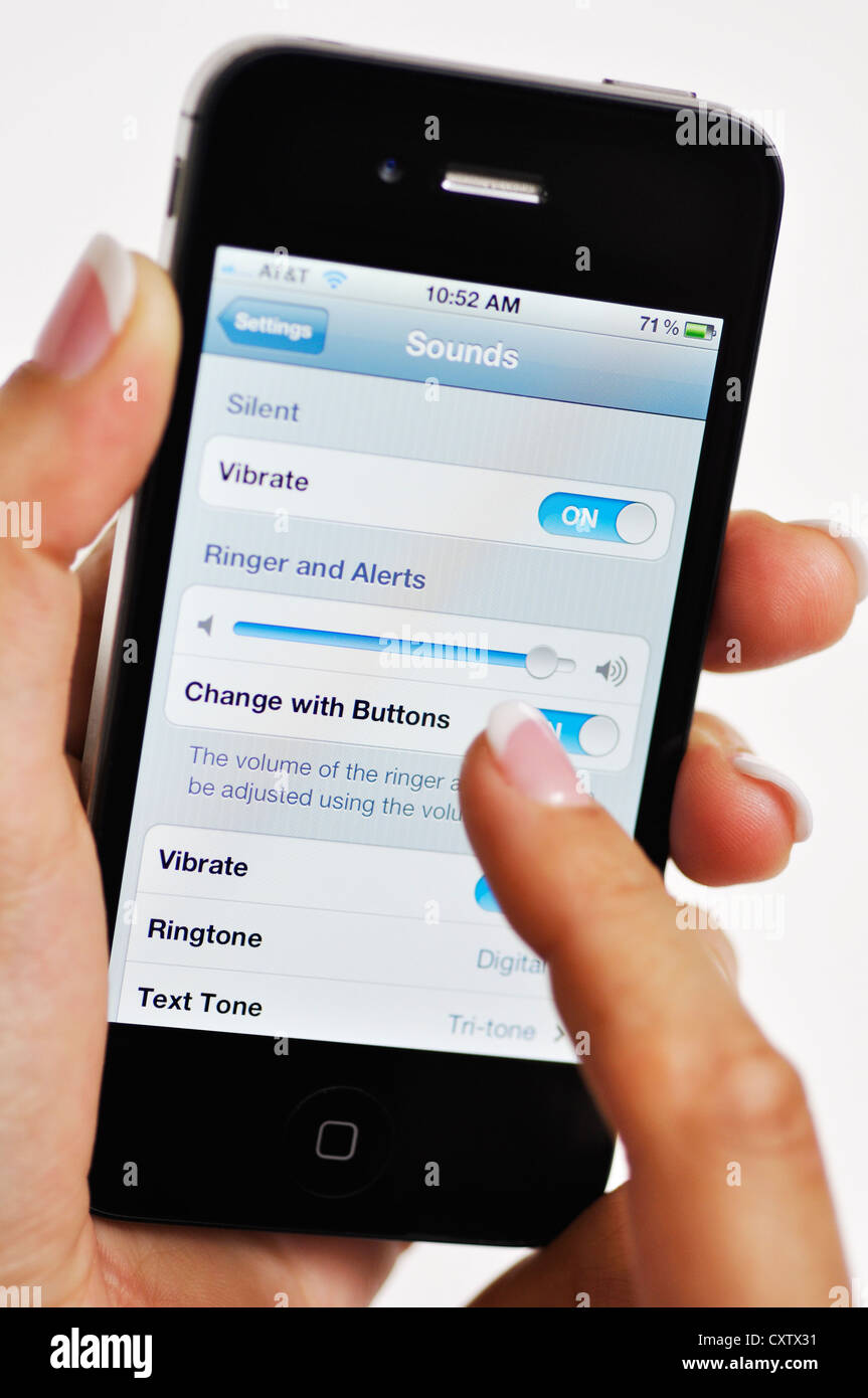 iPhone - sound settings Stock Photo - Alamy