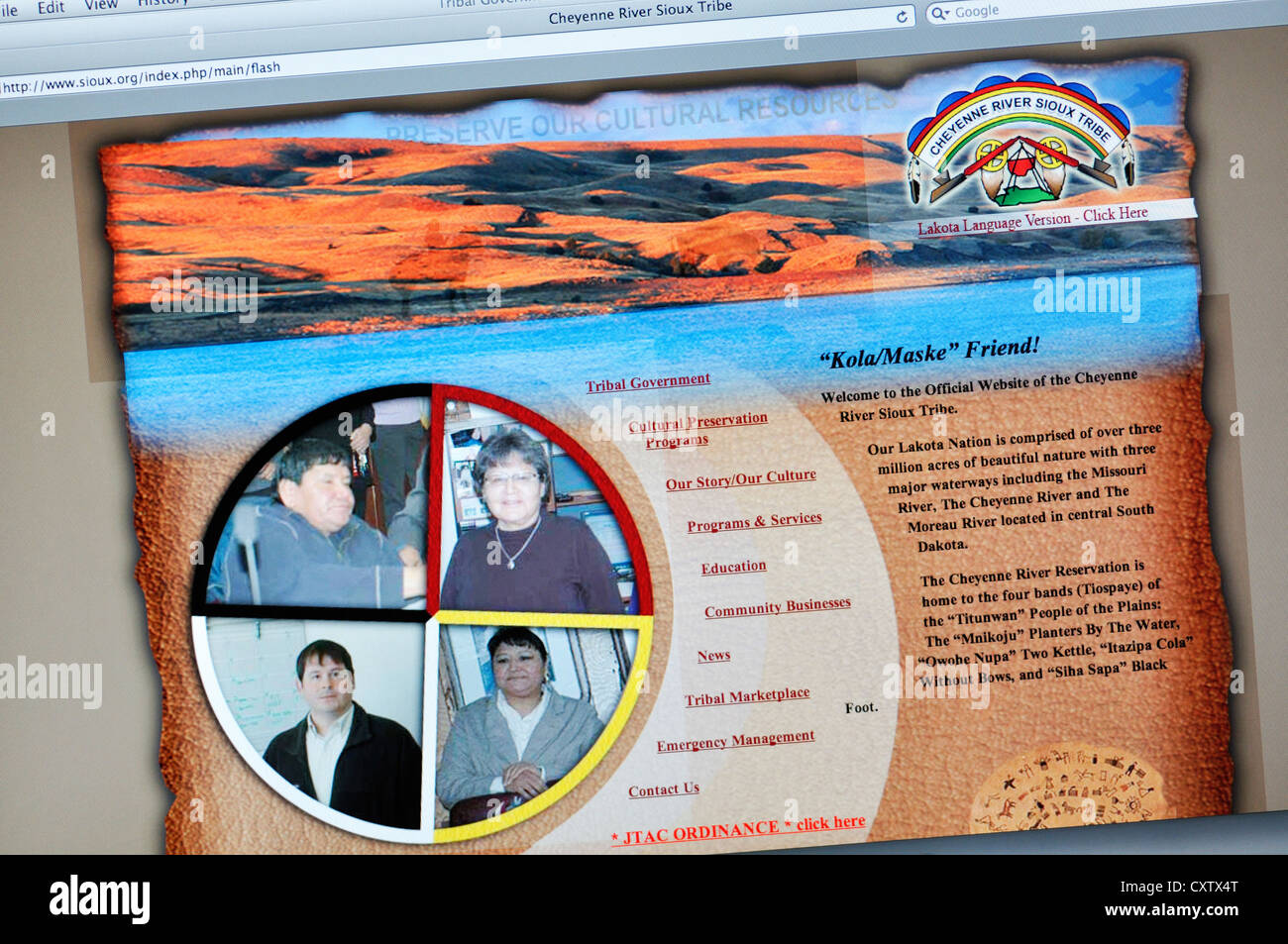 Sioux Native American website Stock Photo - Alamy