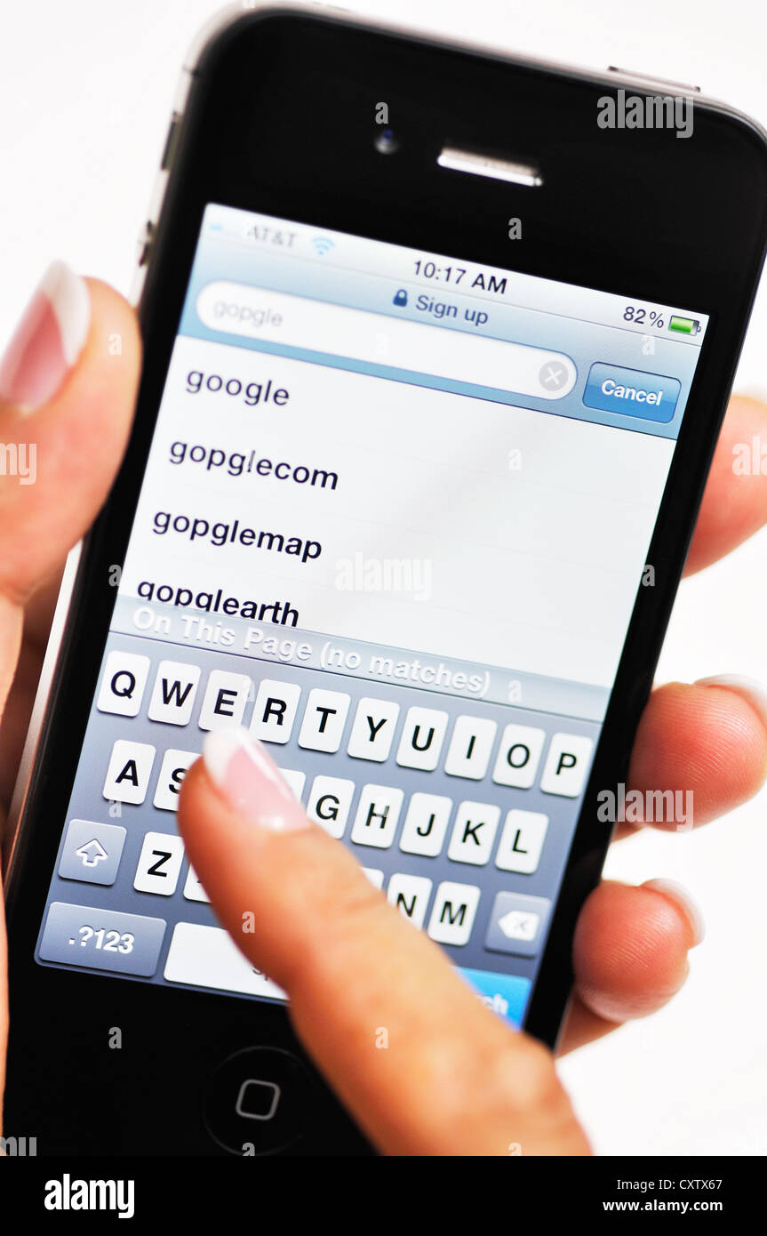 iPhone - Google search Stock Photo - Alamy