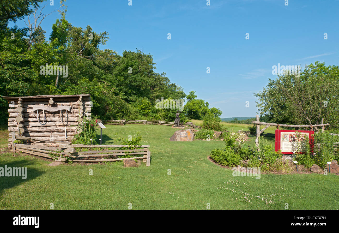 Oklahoma, Tulsa, Gilcraese Museum, Pioneer Garden, represents pioneer ...