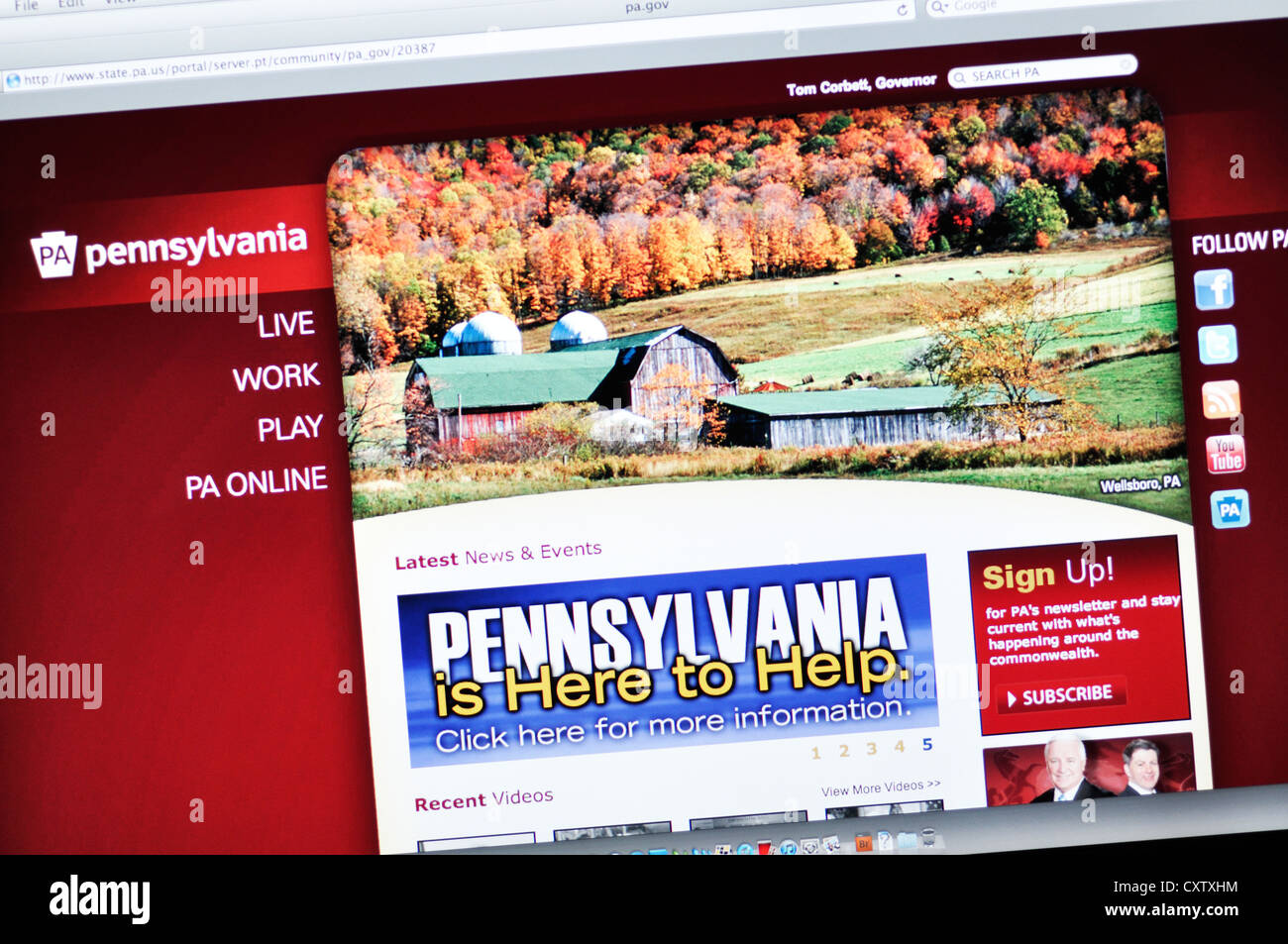 Pennsylvania state government website Stock Photo - Alamy