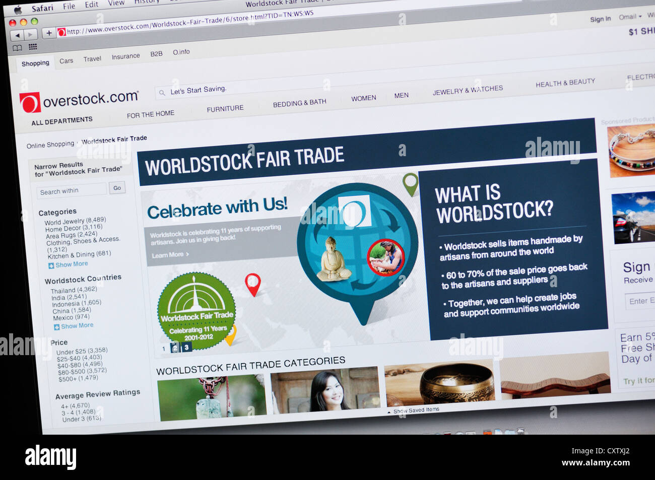 Overstock website - online shopping Stock Photo - Alamy