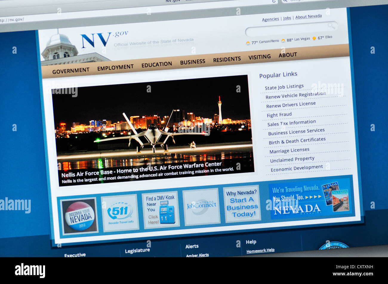 Nevada state government website Stock Photo - Alamy