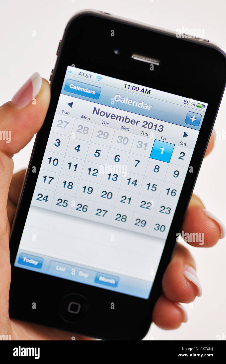 iPhone - Calendar feature Stock Photo - Alamy