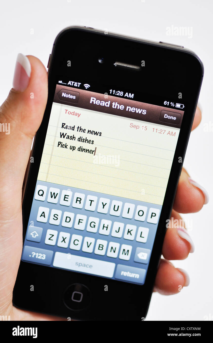 iPhone - Notes feature Stock Photo - Alamy