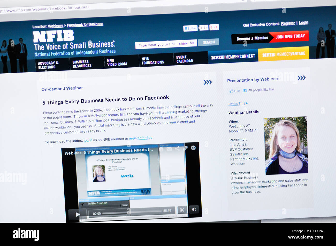 NFIB website - National Federation of Independent Business Stock Photo ...