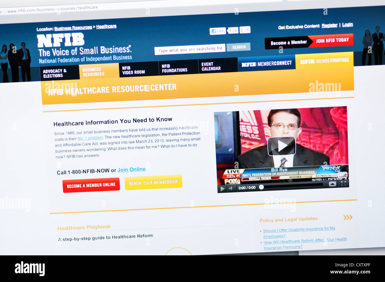 NFIB website - National Federation of Independent Business Stock Photo ...