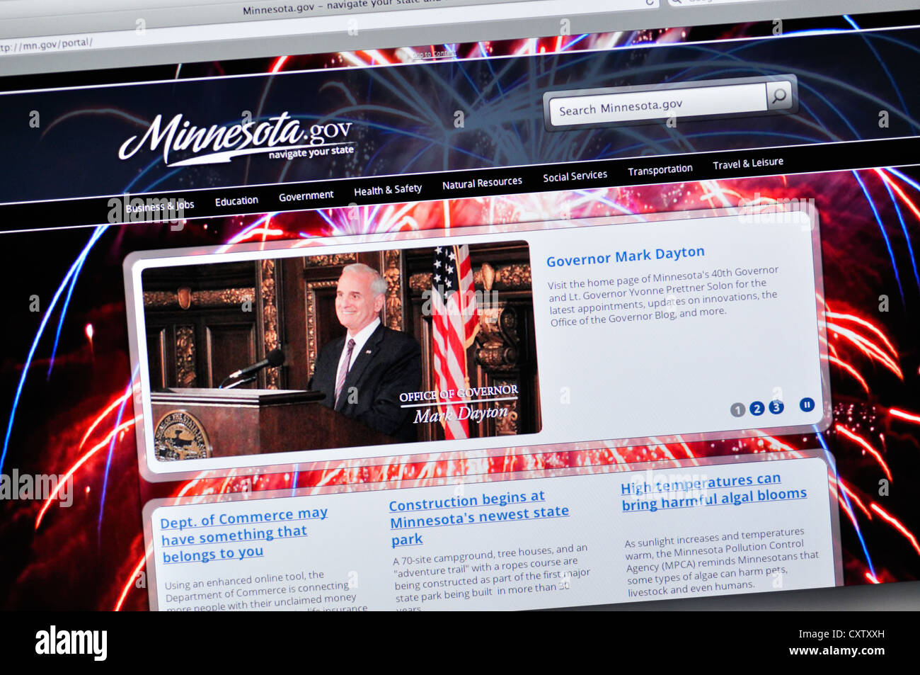 Minnesota state government website Stock Photo - Alamy