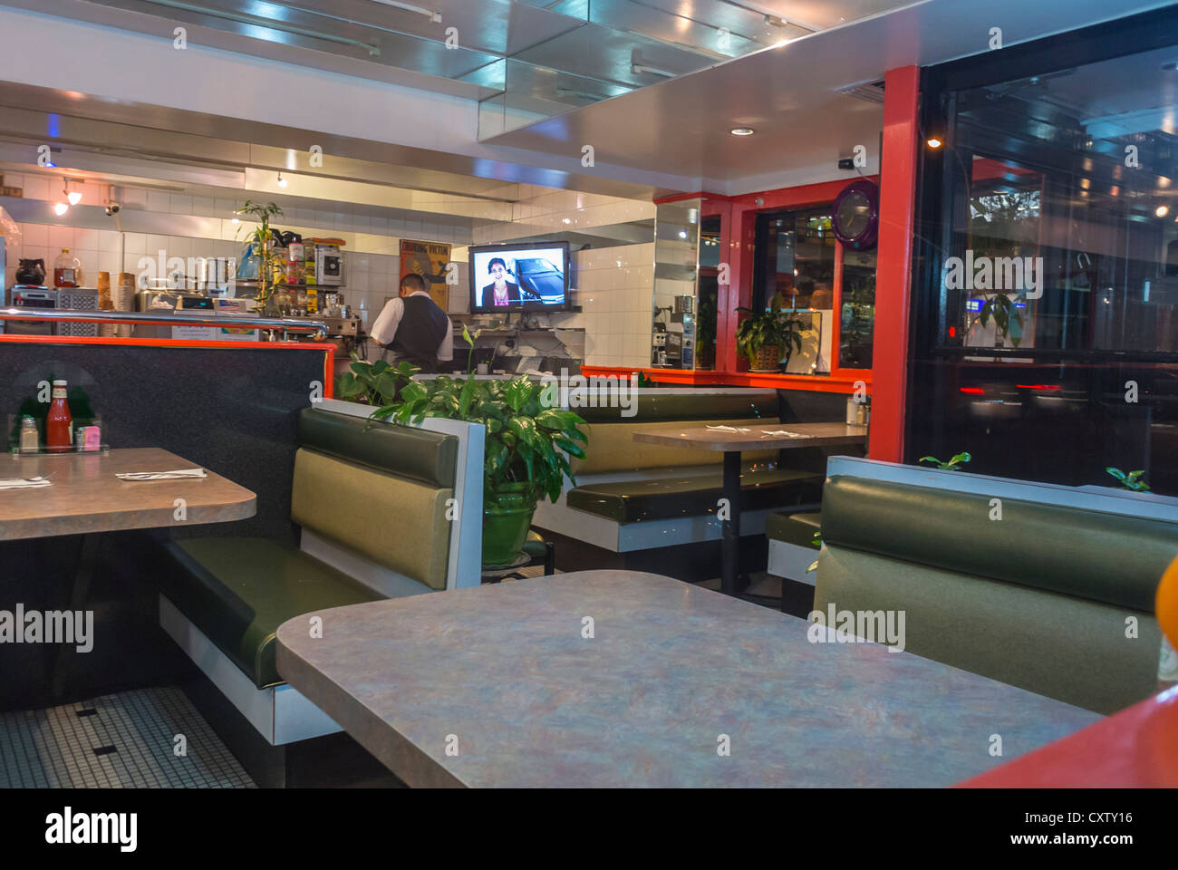 New York City, NY, USA, Inside American Vintage Retro Diners Restaurant ...