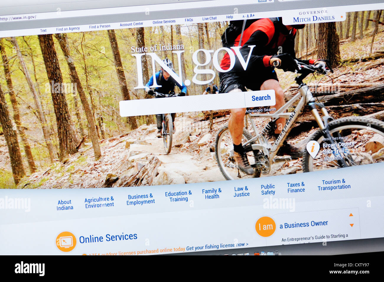 Indiana state government website Stock Photo - Alamy