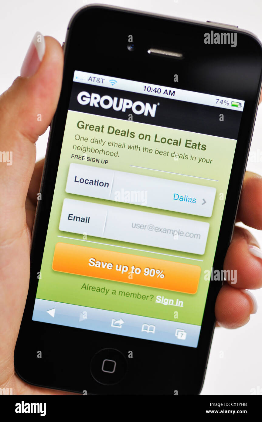 Groupon mobile phone hi-res stock photography and images - Alamy