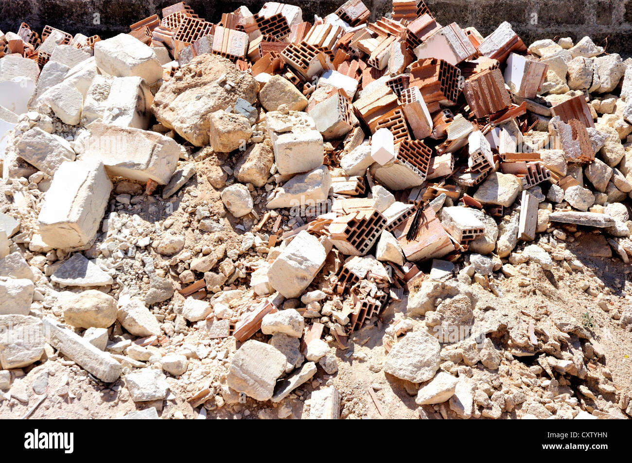 Rubble and debris of brick walls of brick Stock Photo - Alamy