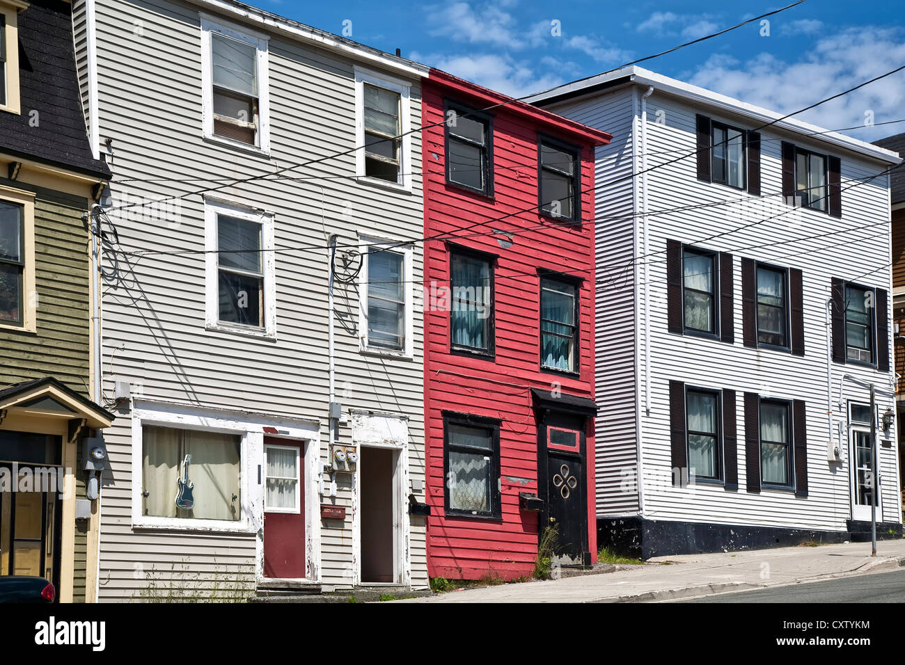Unique architecture in the colorful houses on the steep streets of St ...