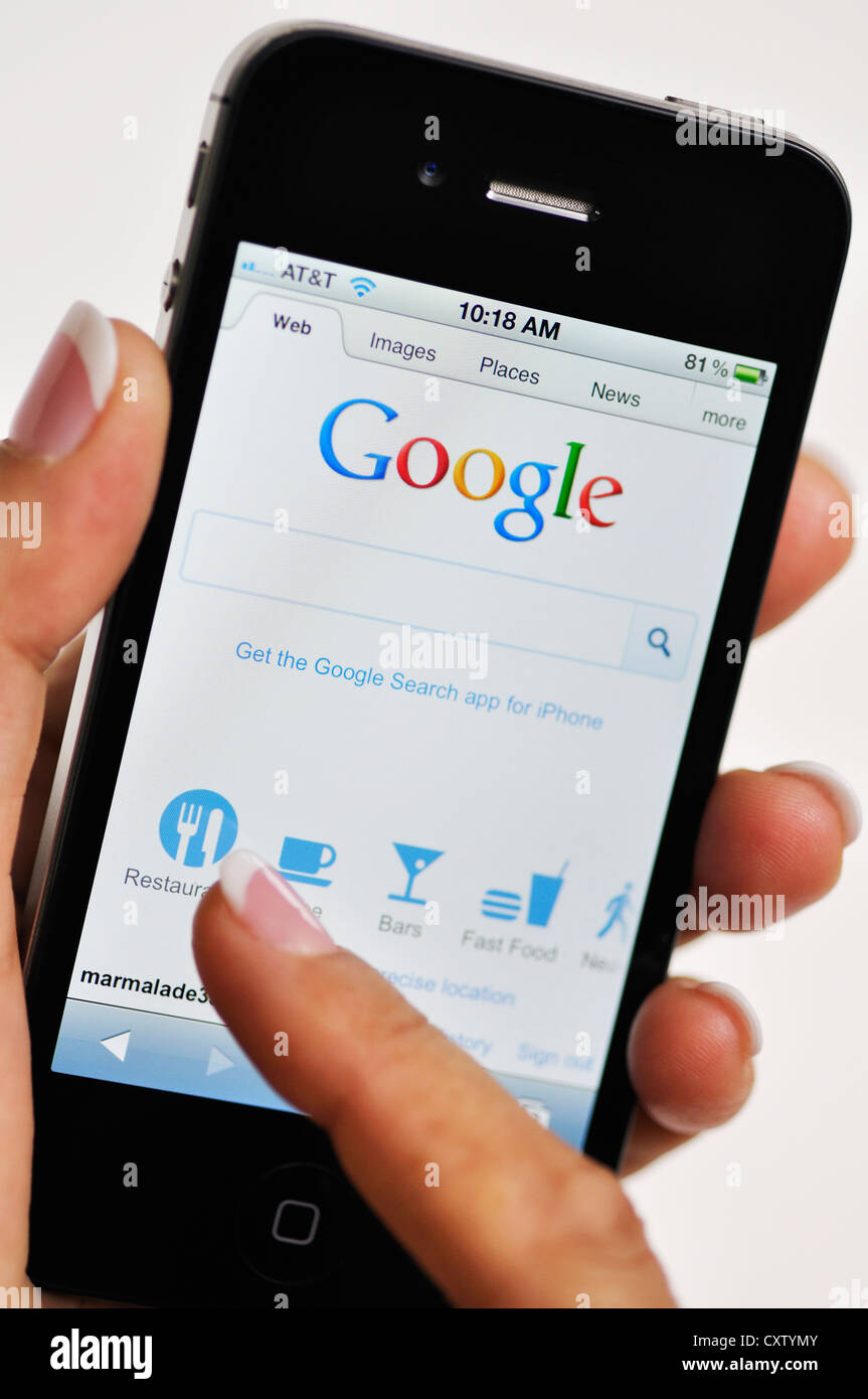 iPhone - Google search Stock Photo - Alamy
