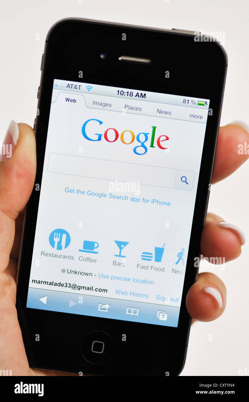 iPhone - Google search Stock Photo - Alamy