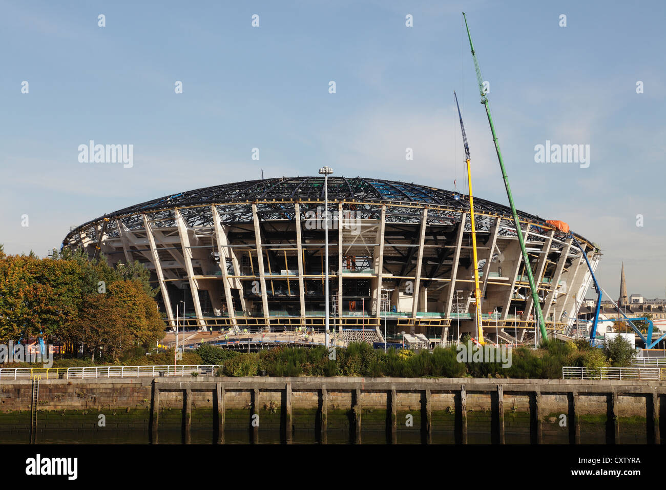 Construction of the Scottish Hydro Arena in Glasgow, Scotland, UK Stock ...