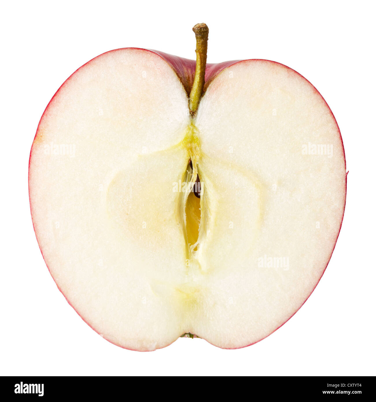 half of red apple isolated on white background Stock Photo - Alamy