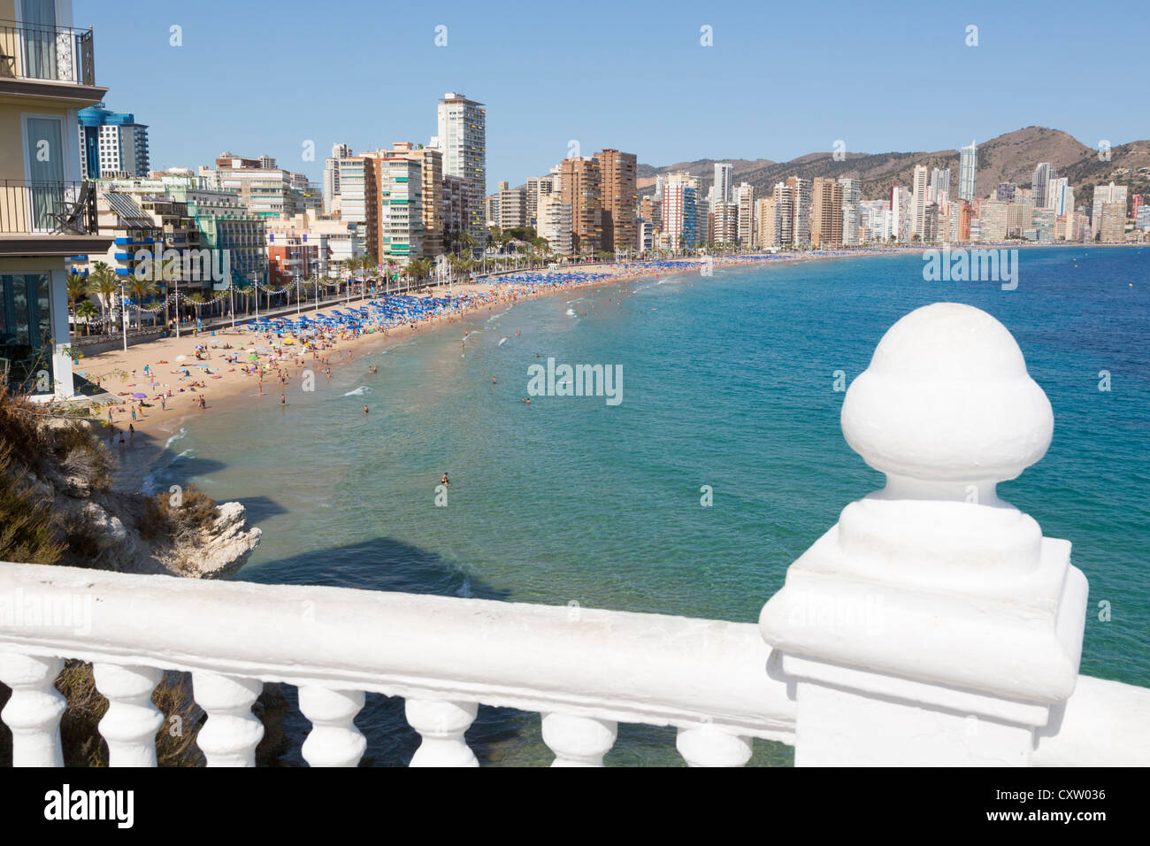 Benidorm, Alicante Province, Costa Blanca, Spain. Levante beach Stock ...