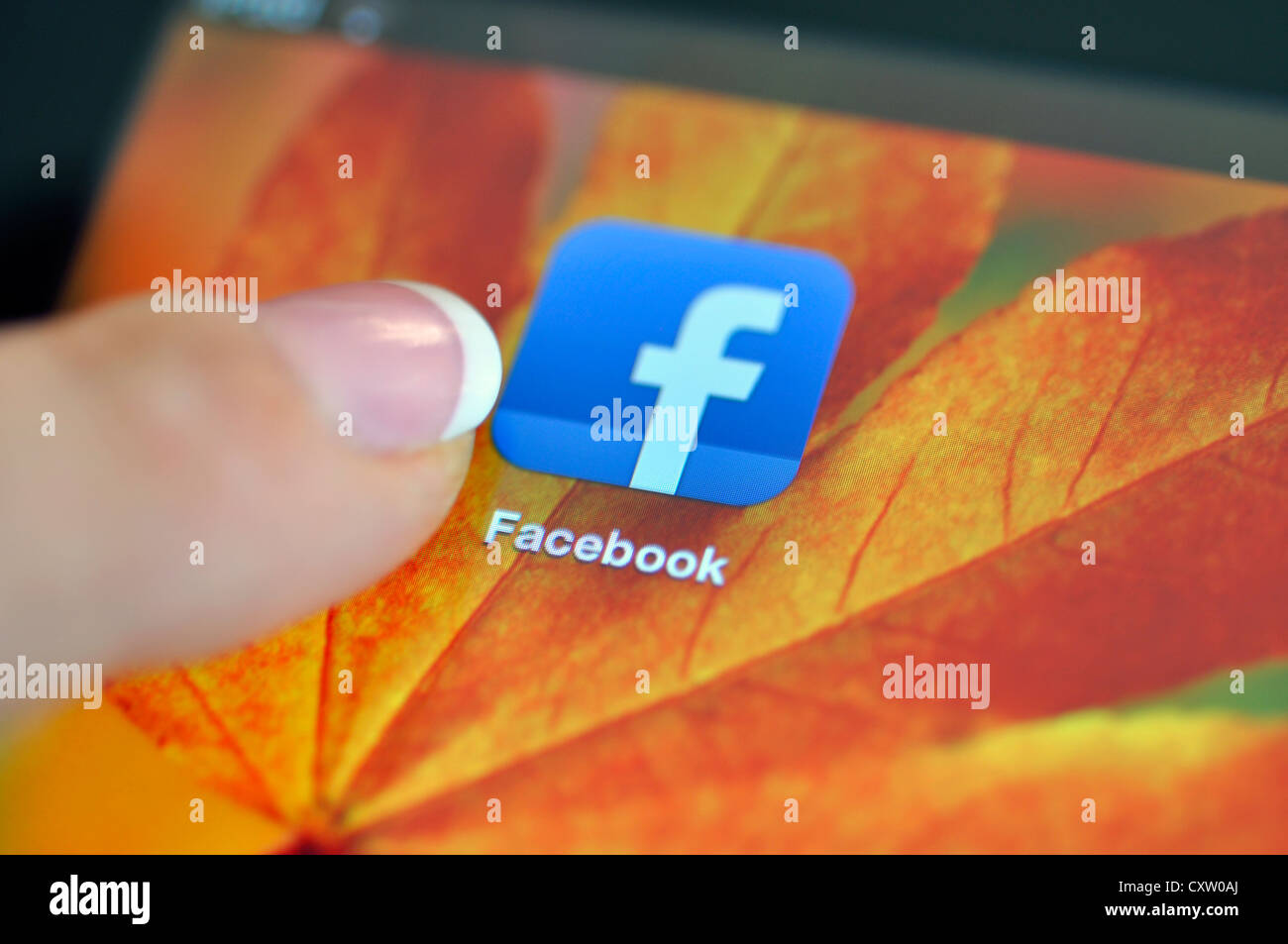 Facebook icon for iPad Stock Photo - Alamy