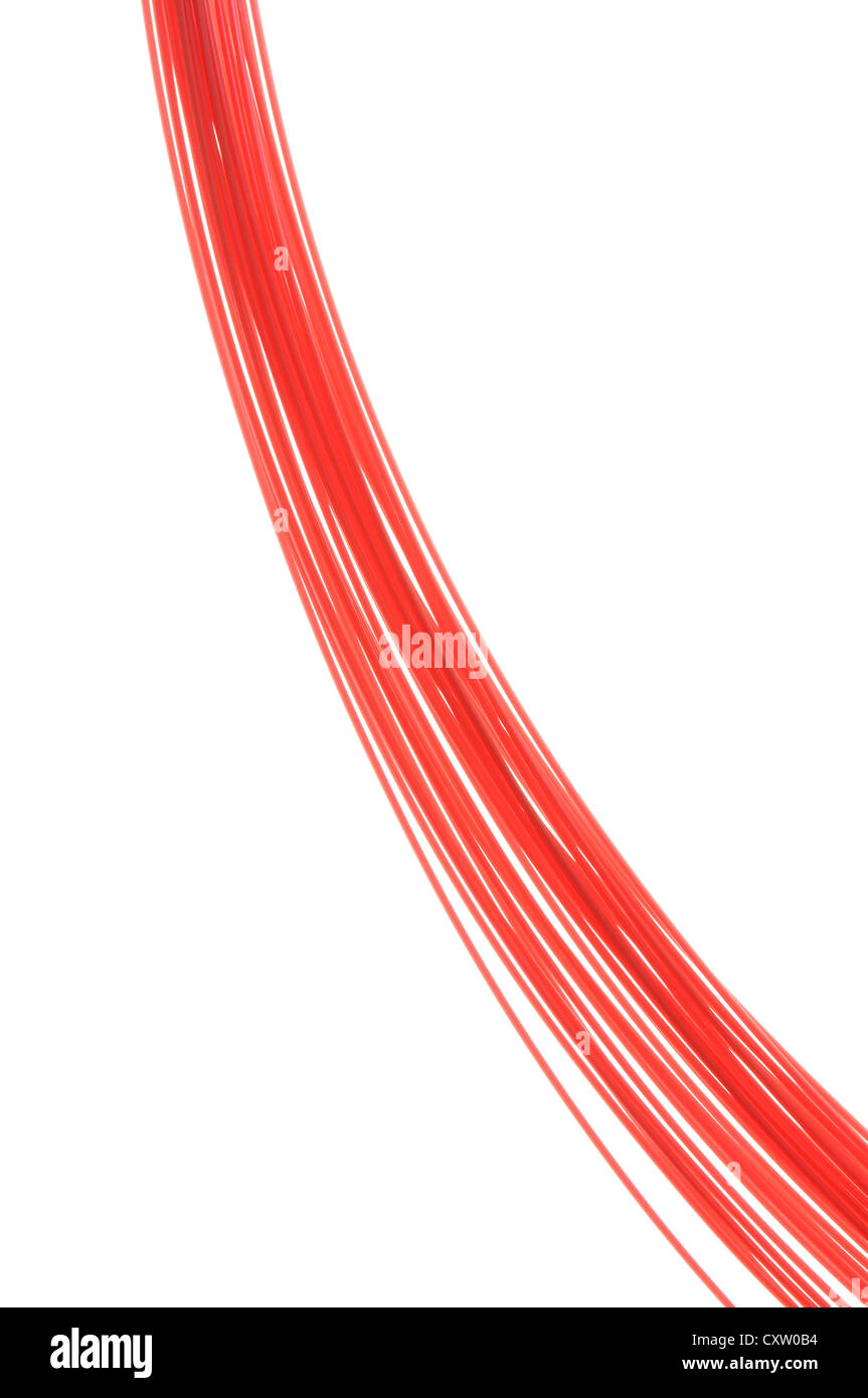 Red wire isolated on white background Stock Photo - Alamy