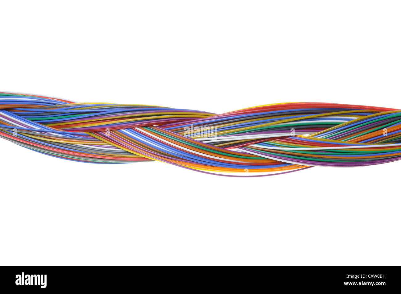 Weave network cables isolated on white background Stock Photo - Alamy