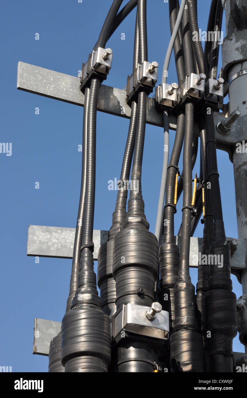 The waveguide cable networks, on the tower construction Stock Photo - Alamy