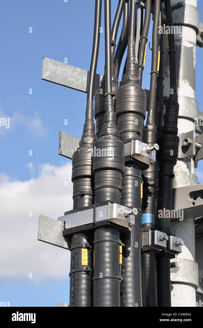 The waveguide cable networks, on the tower construction Stock Photo - Alamy