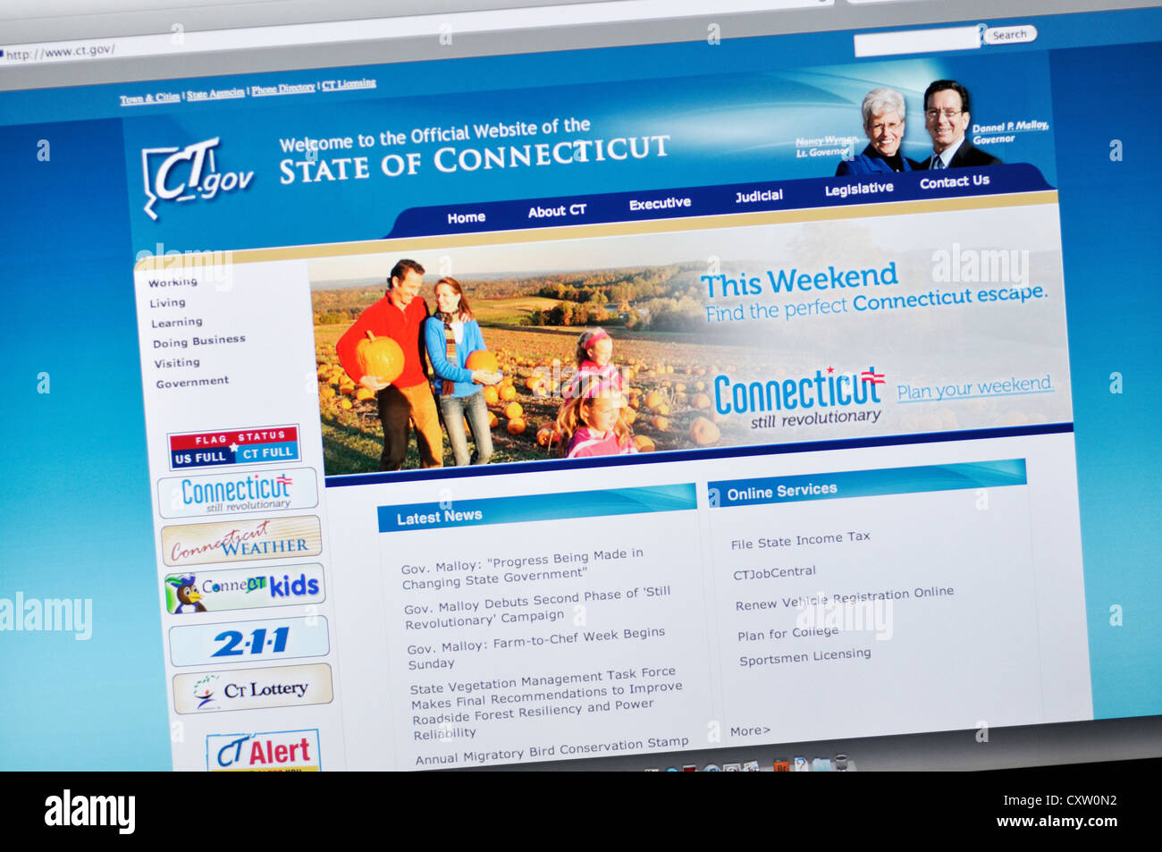 Connecticut state government website Stock Photo - Alamy