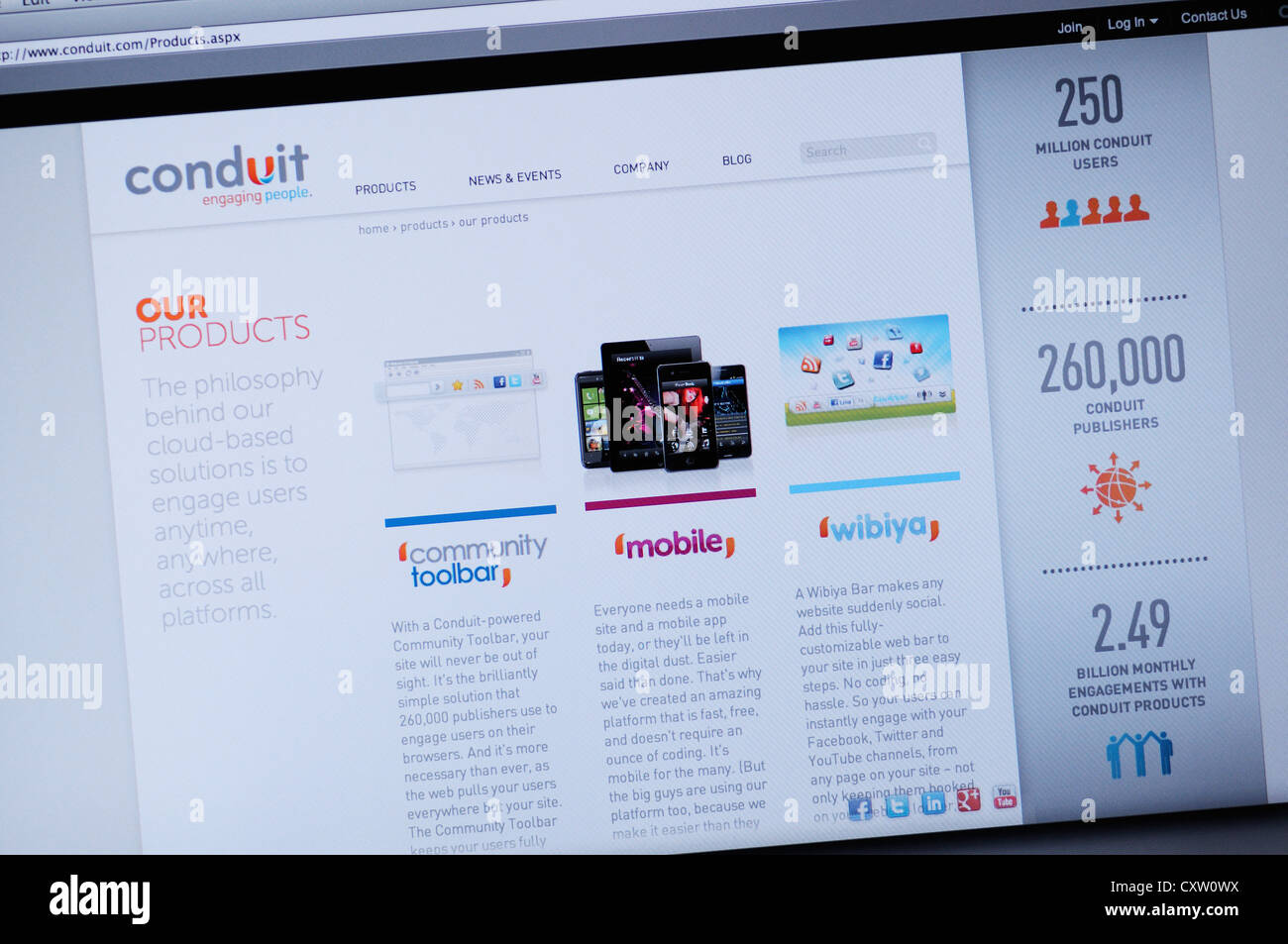 Conduit website - software platform Stock Photo - Alamy