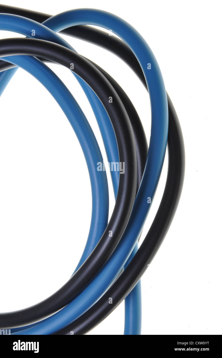 Black and blue power cable Stock Photo - Alamy