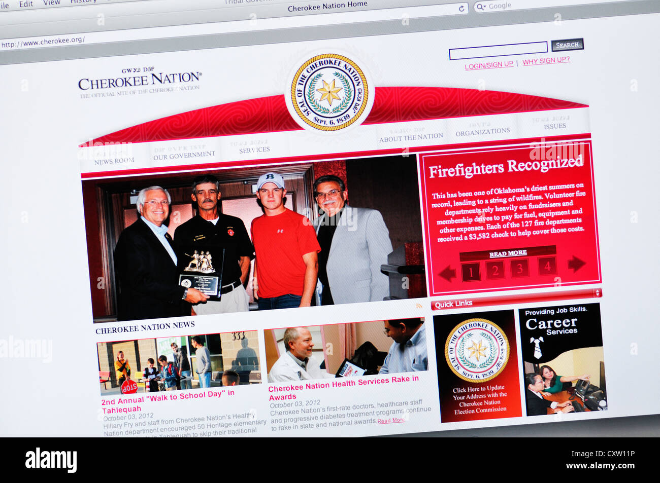 Cherokee Nation website Stock Photo - Alamy
