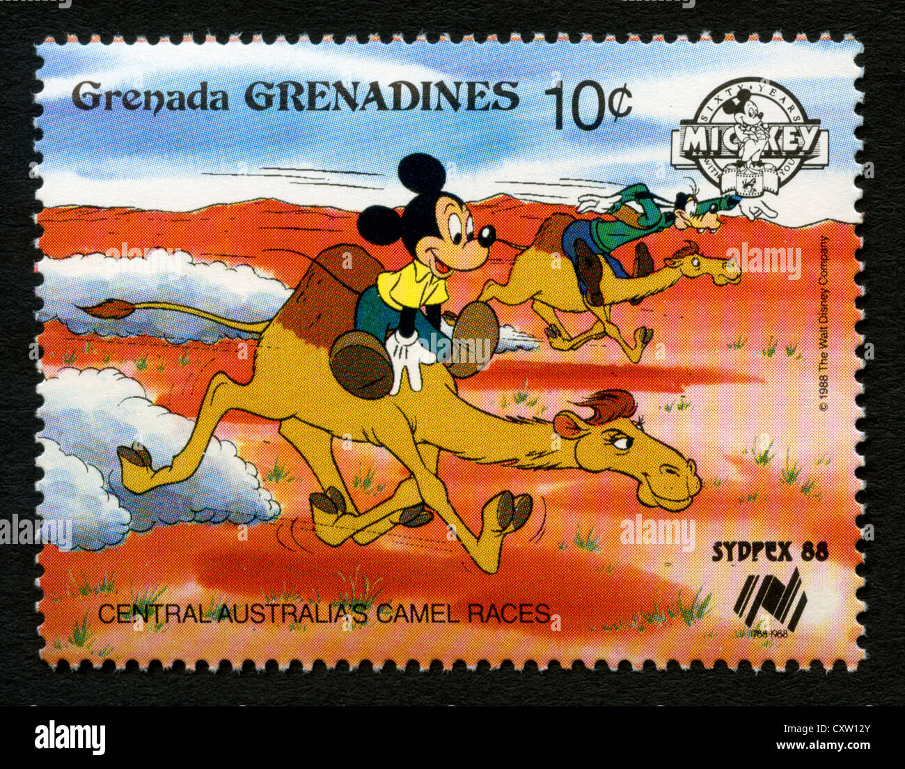 Grenada postage stamp - Disney cartoon characters - Mickey Mouse Stock ...