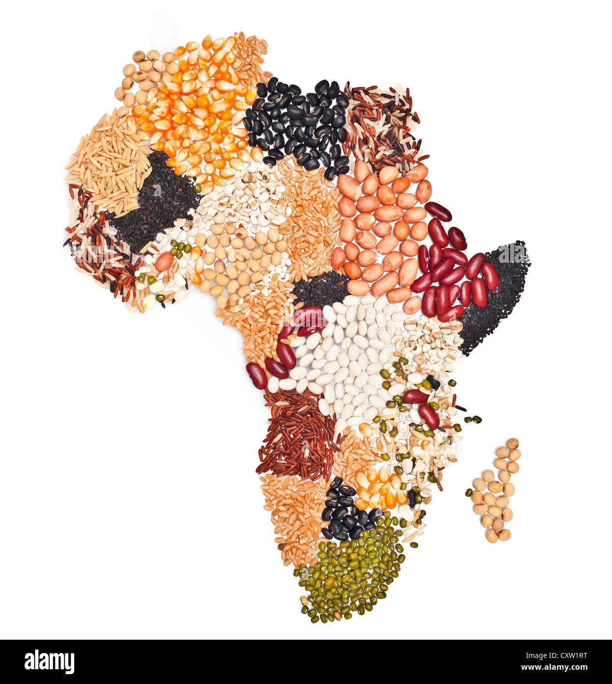 africa map food on white background Stock Photo - Alamy