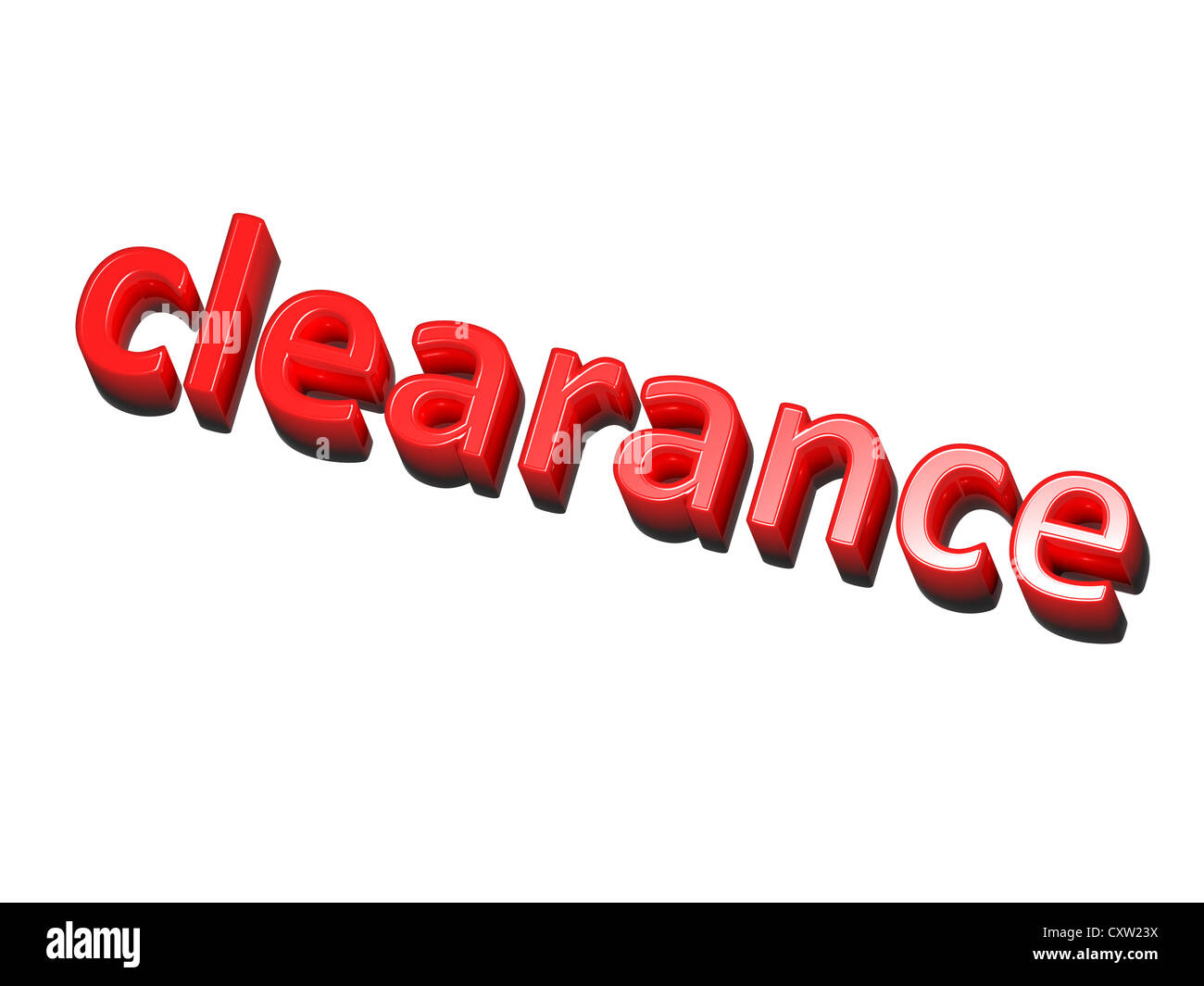 the word clearance, red on white background Stock Photo - Alamy