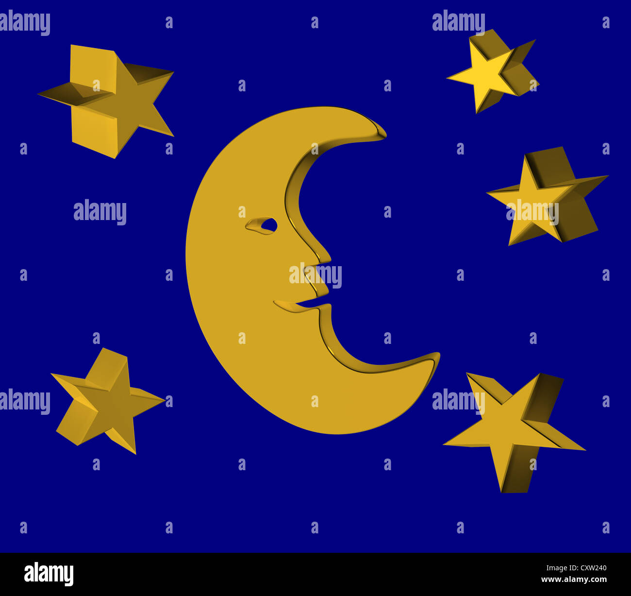 Crescent and star in the sky Stock Photo - Alamy