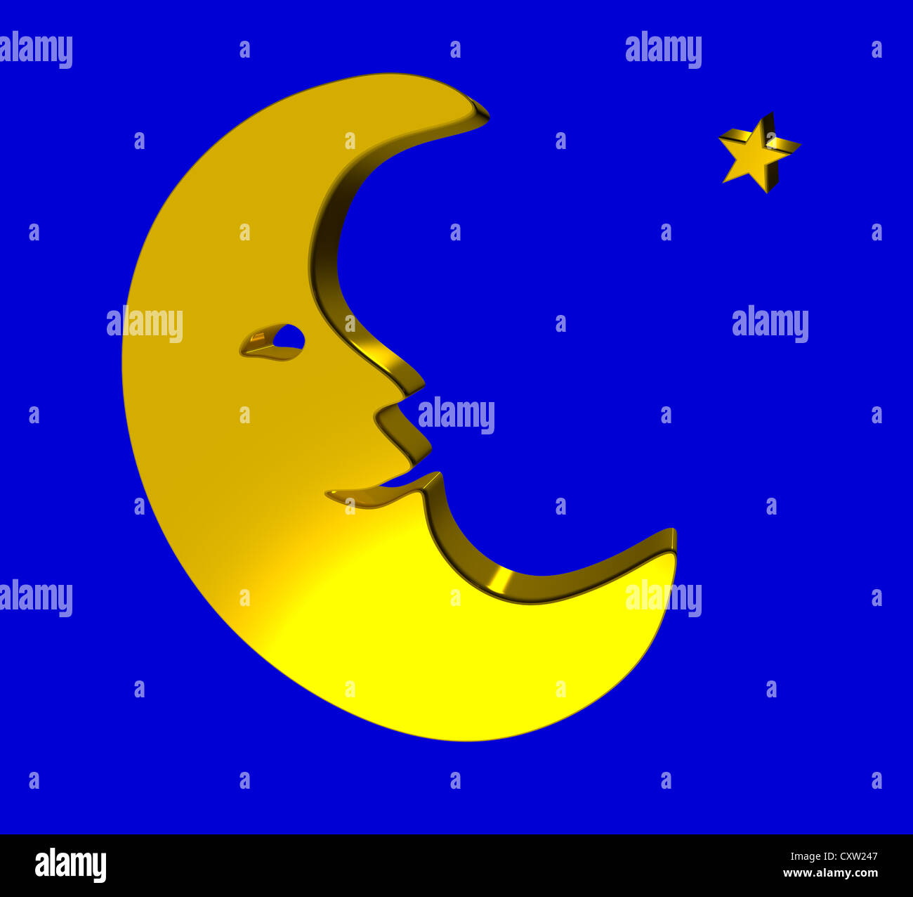 Crescent and star in the sky Stock Photo - Alamy