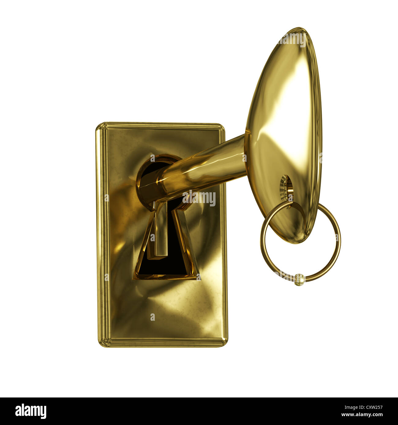 The key is inserted into the keyhole Stock Photo - Alamy