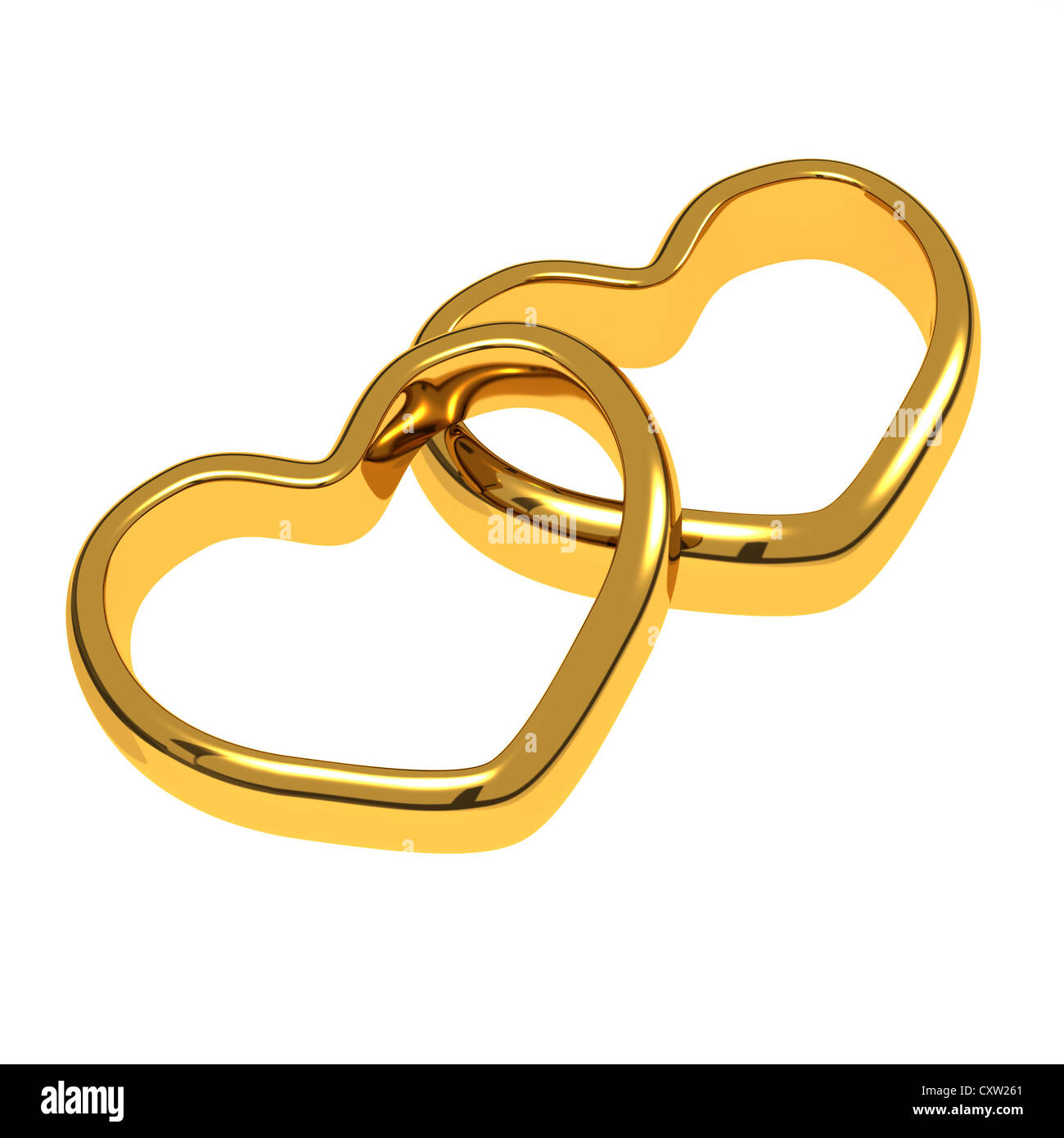 Wedding rings in the shape of hearts Stock Photo - Alamy
