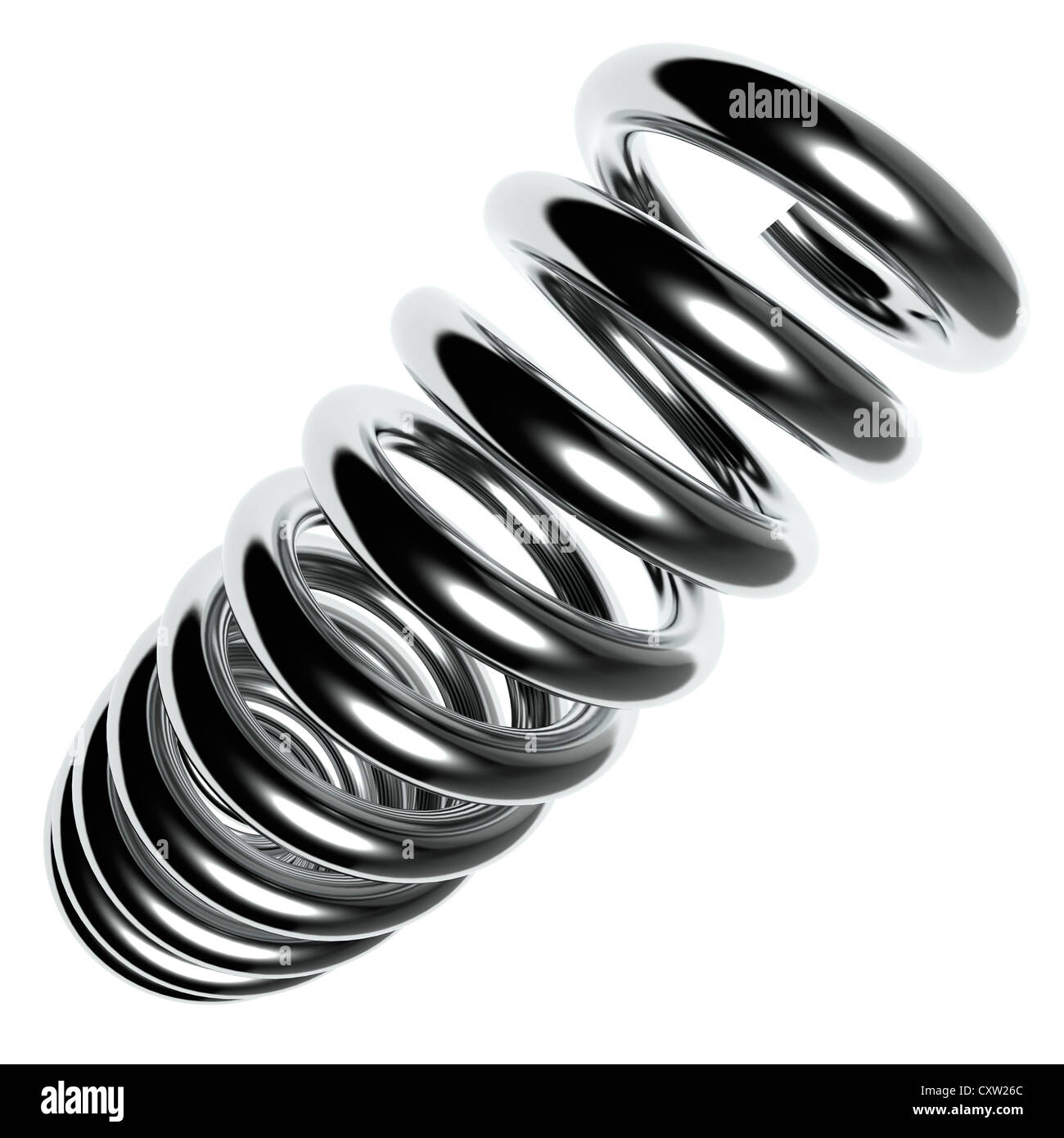3d Metal spring on a white background Stock Photo - Alamy