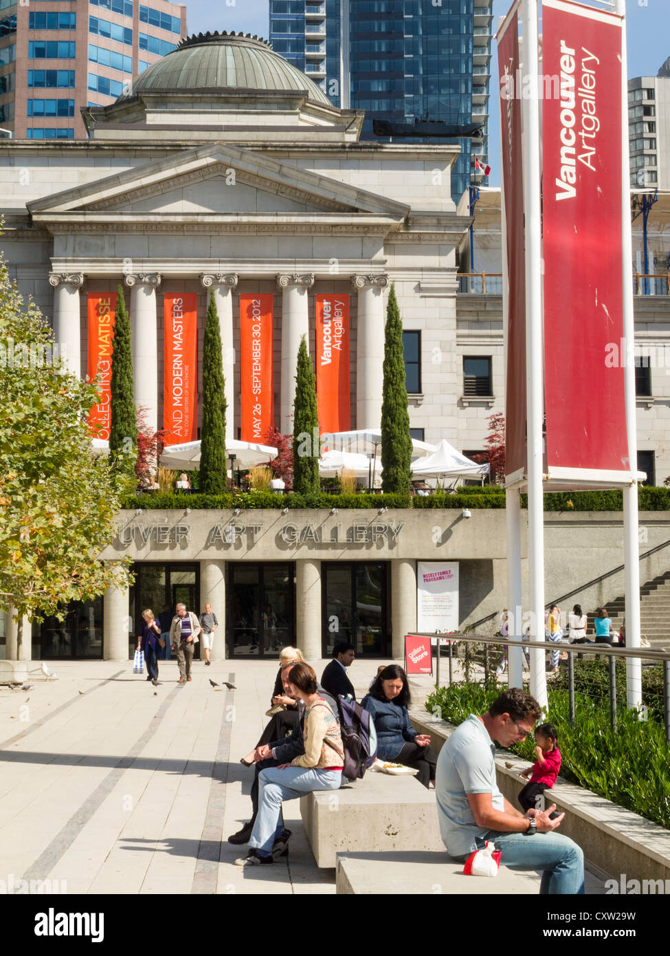 Robson Square and Vancouver Art Gallery, Vancouver, BC,Canada Stock ...